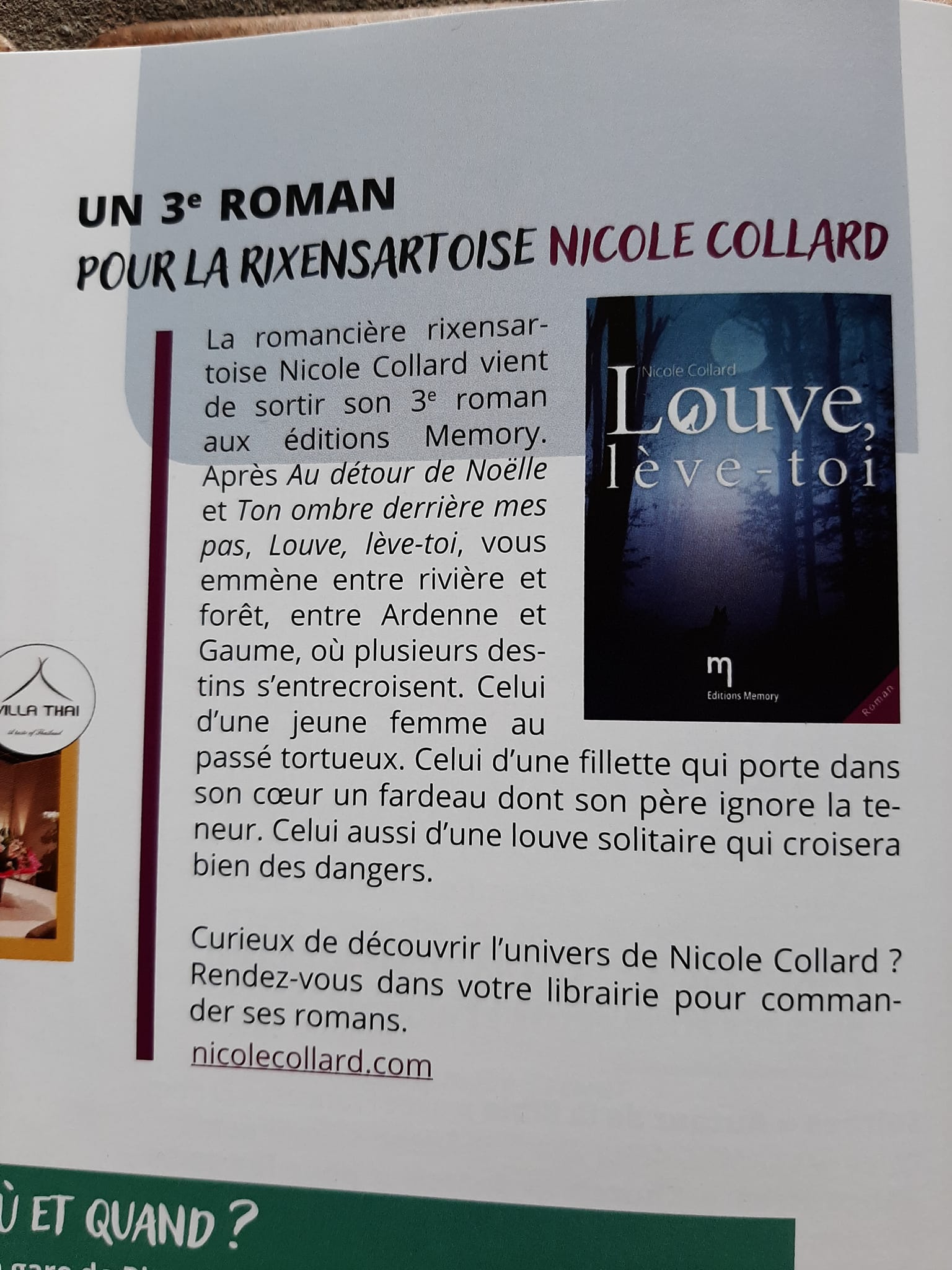 Ce qu’en dit la presse – Nicole Collard – Ecrivain
